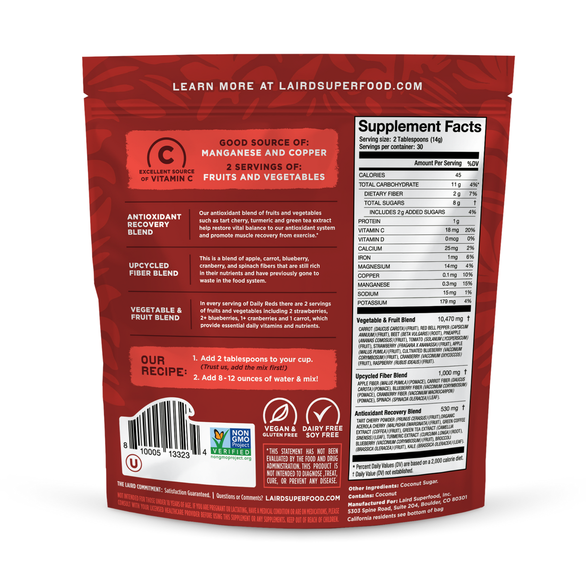 Daily Reds - Antioxidant Drink Powder | Laird Superfood