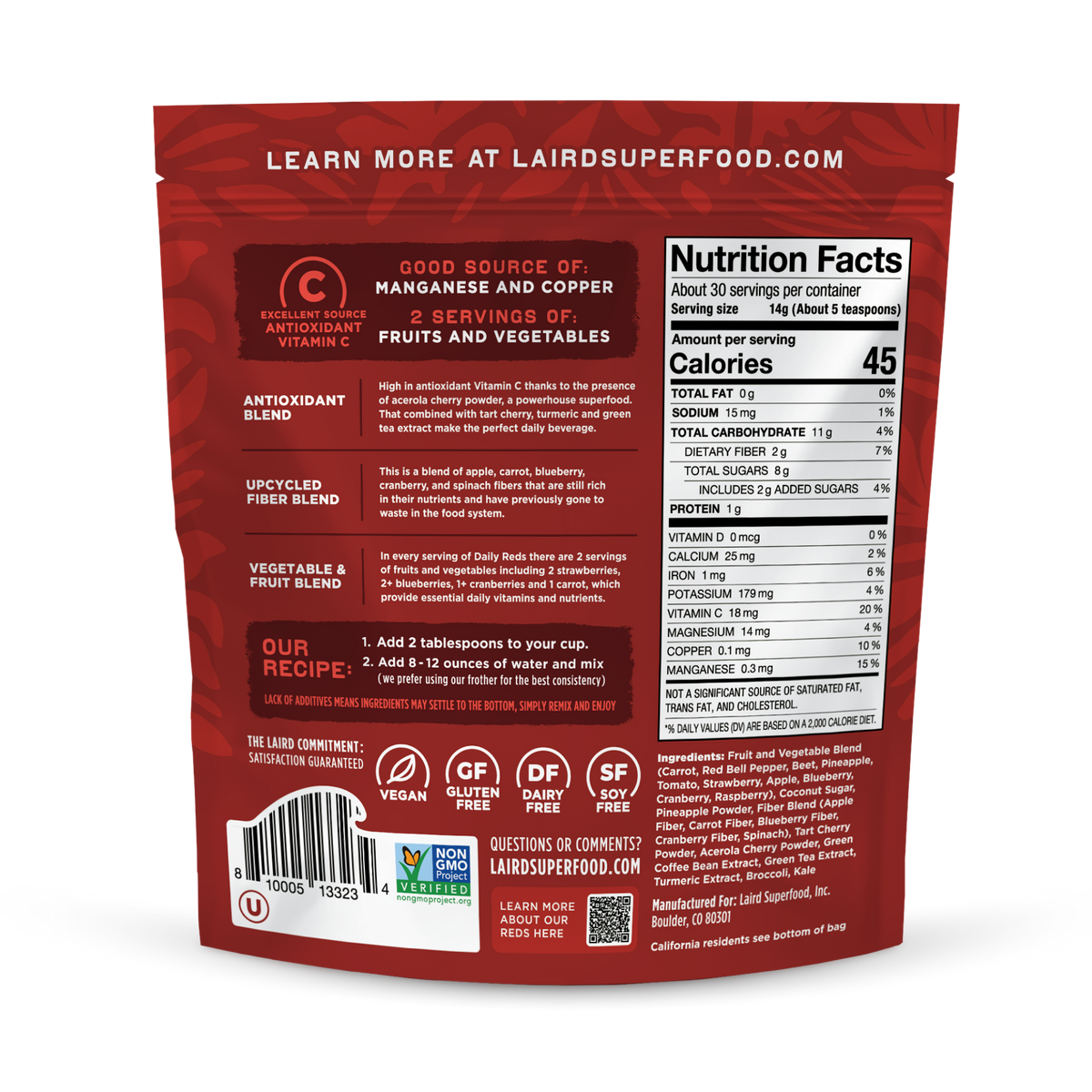 Easily Power Your Day with Fruity Reds Powder Supplements – Laird Superfood