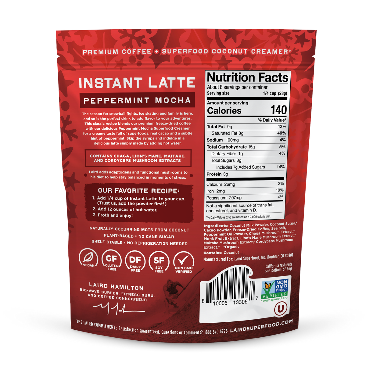 Peppermint Mocha Instant Latte with Adaptogens | Laird Superfood