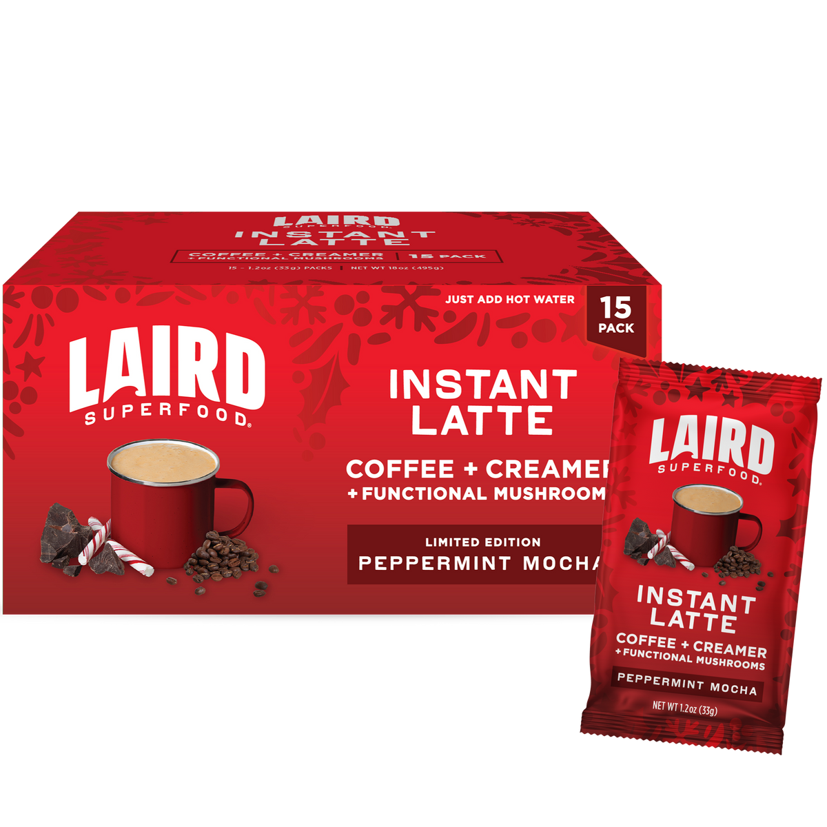 Peppermint Mocha Instant Latte with Adaptogens | Laird Superfood